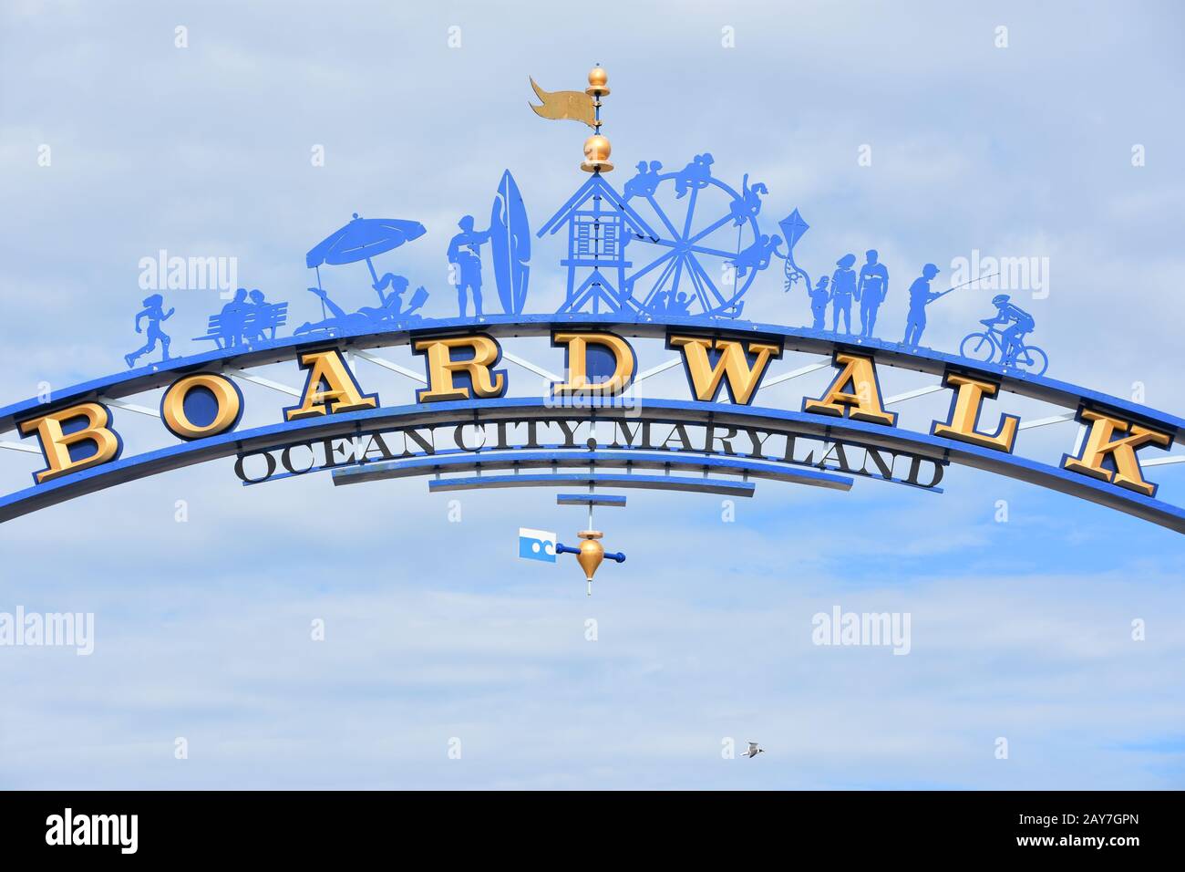 The famous Boardwalk sign in Ocean City, Maryland Stock Photo - Alamy