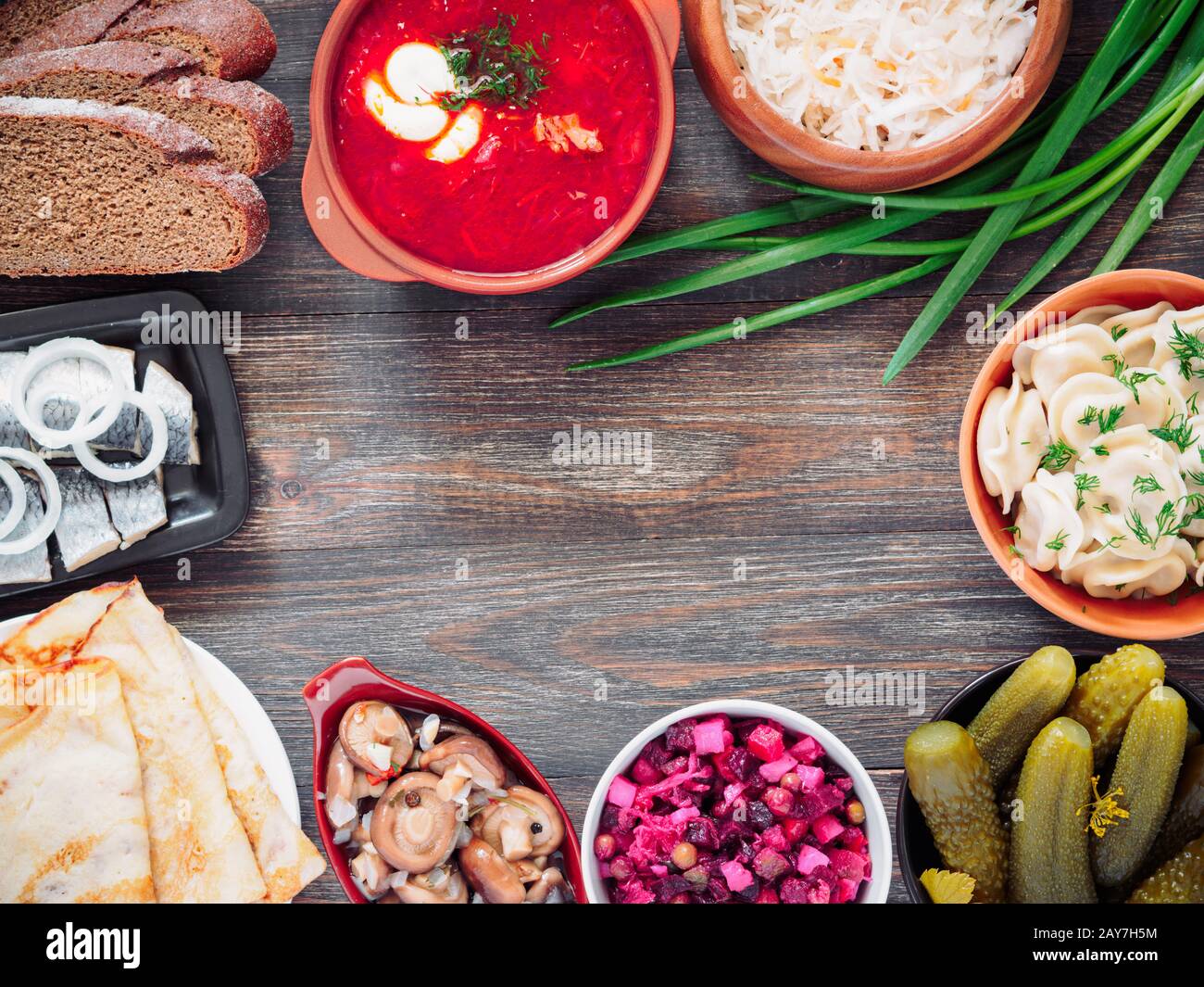 russian food assortment Stock Photo - Alamy