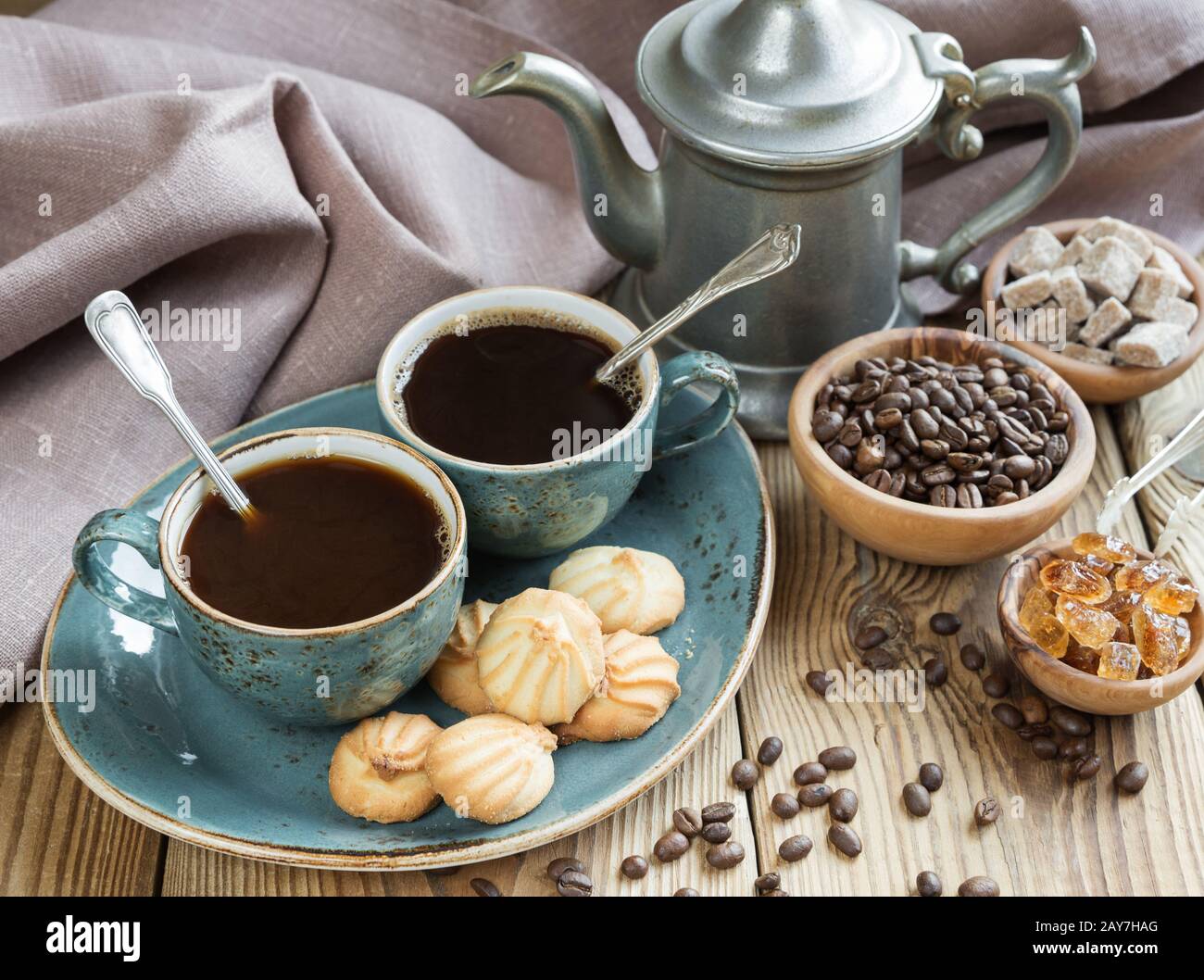 Coffee and biscuits Stock Photo - Alamy