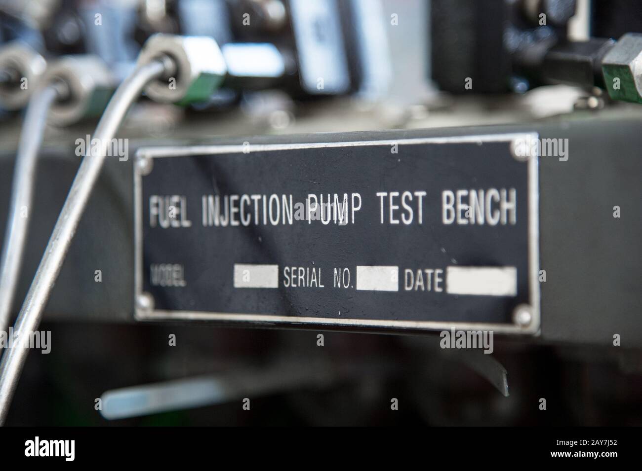 close-up high pressure diesel fuel pump test bench Stock Photo - Alamy