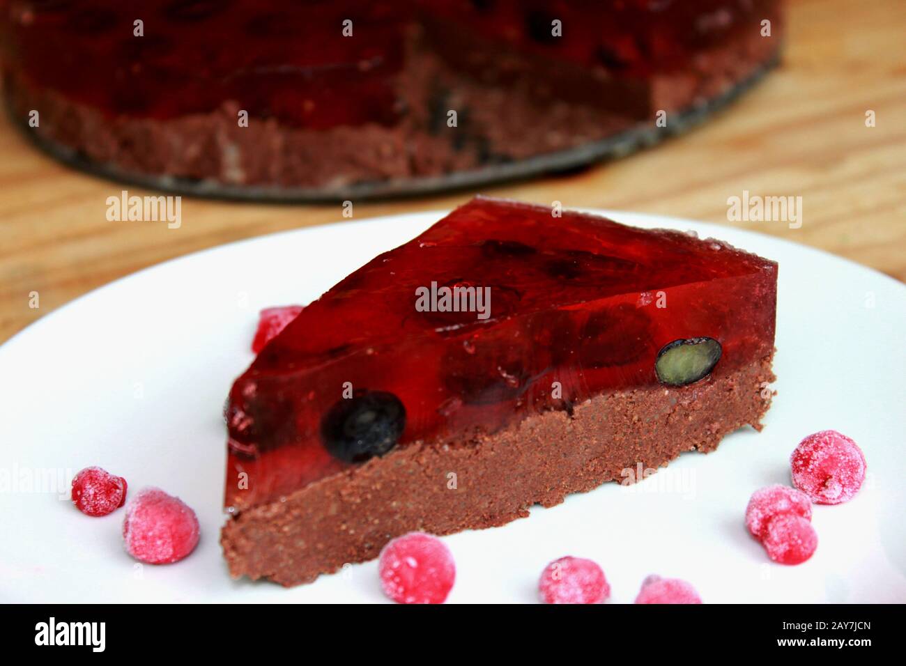Homemade millet cake. Jelly cake. Chocolate millet with blueberries ...