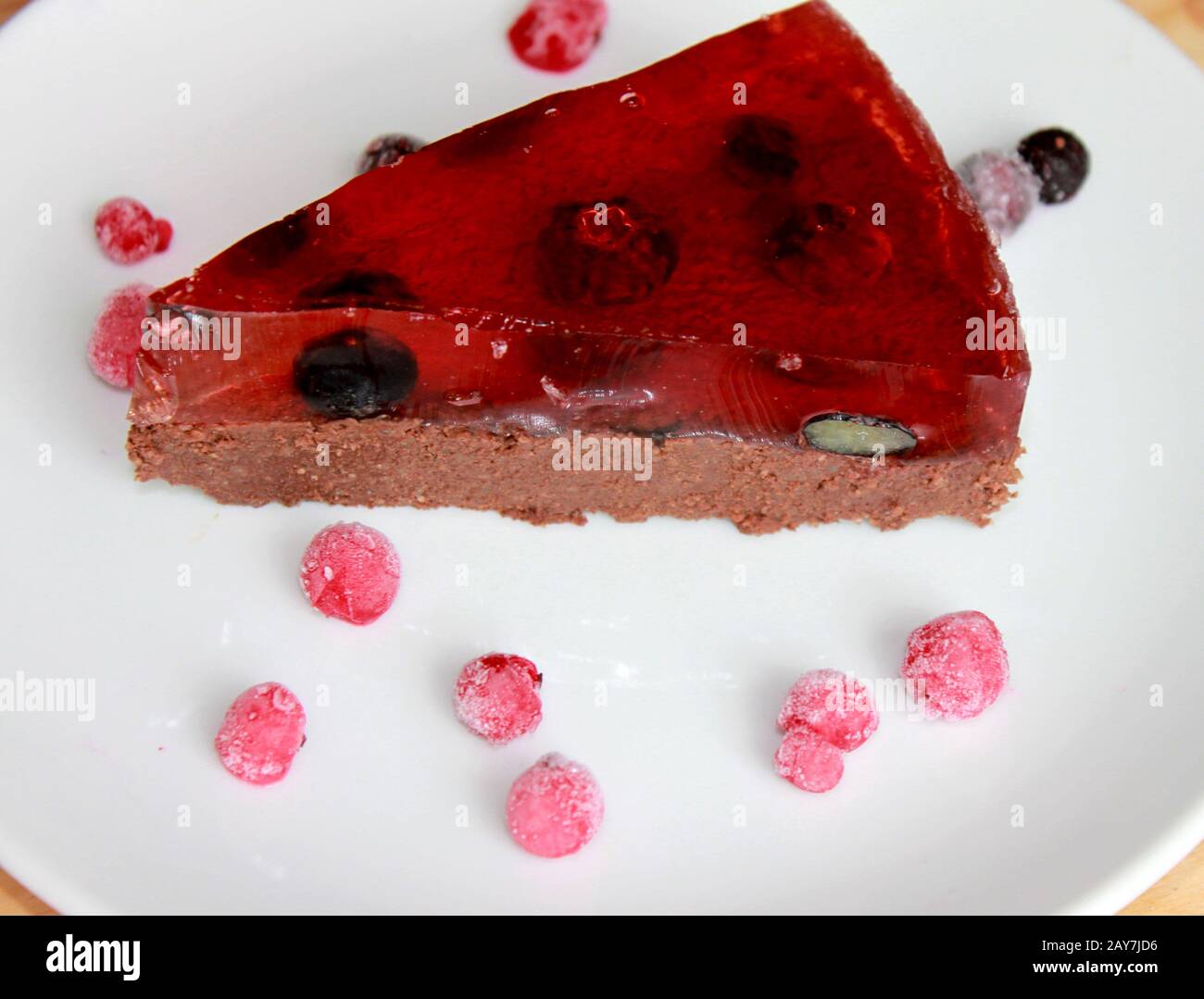 Homemade millet cake. Jelly cake. Chocolate millet with blueberries ...