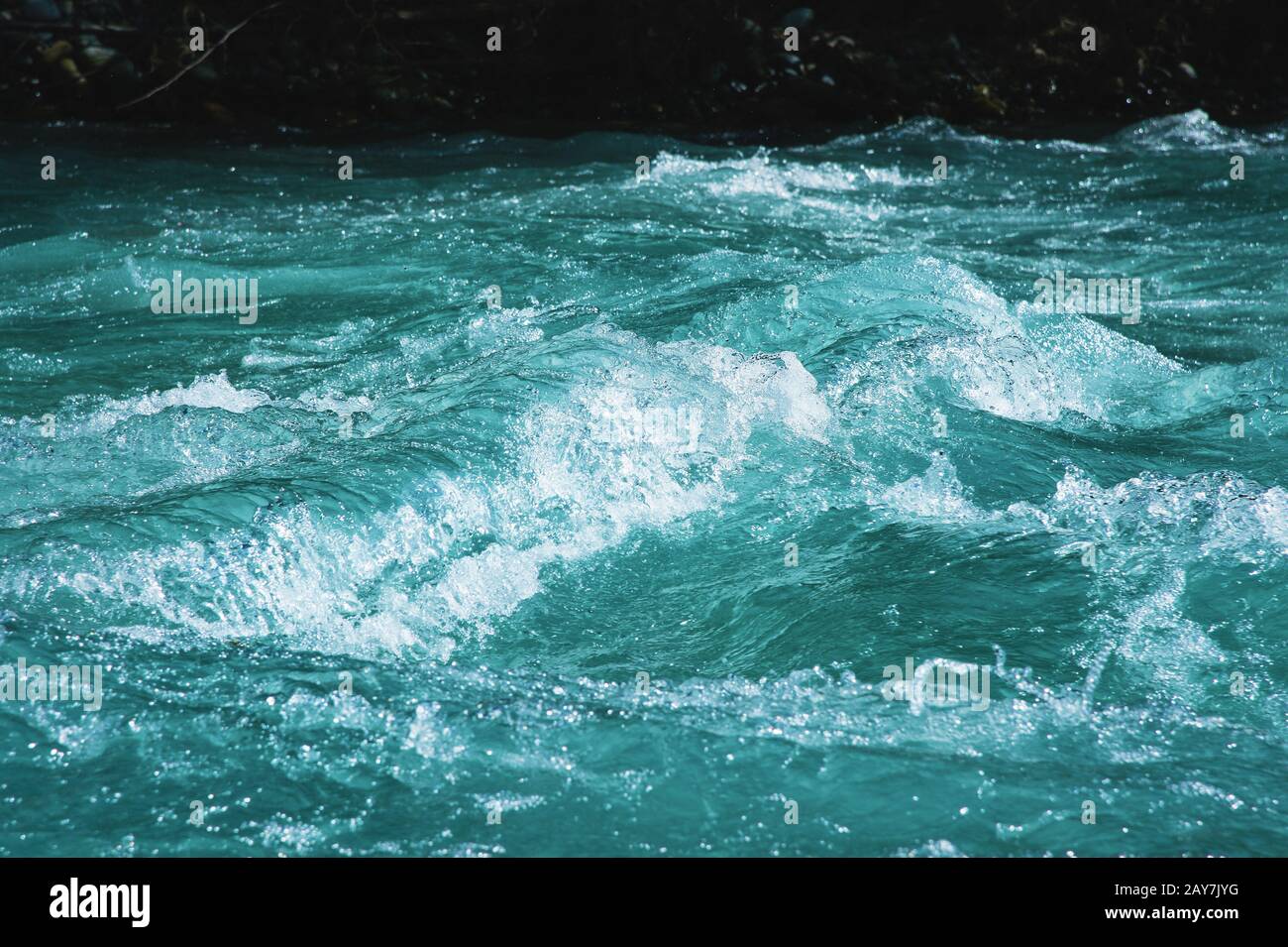 Crystal clear glacial water of the river of turquoise color Stock Photo ...