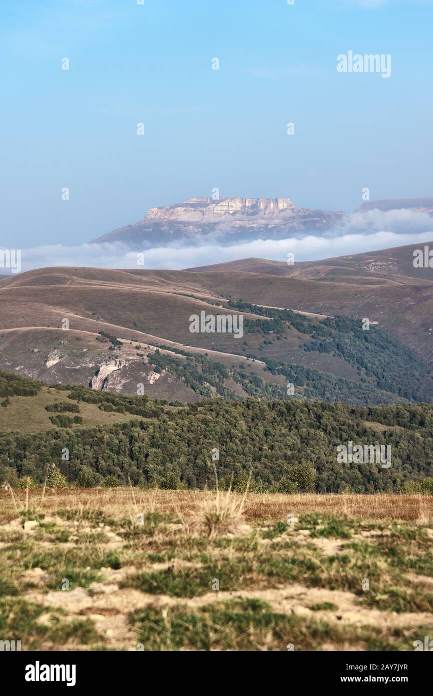 a beautiful plateau wrapped in clouds at an altitude of 2300 meters ...