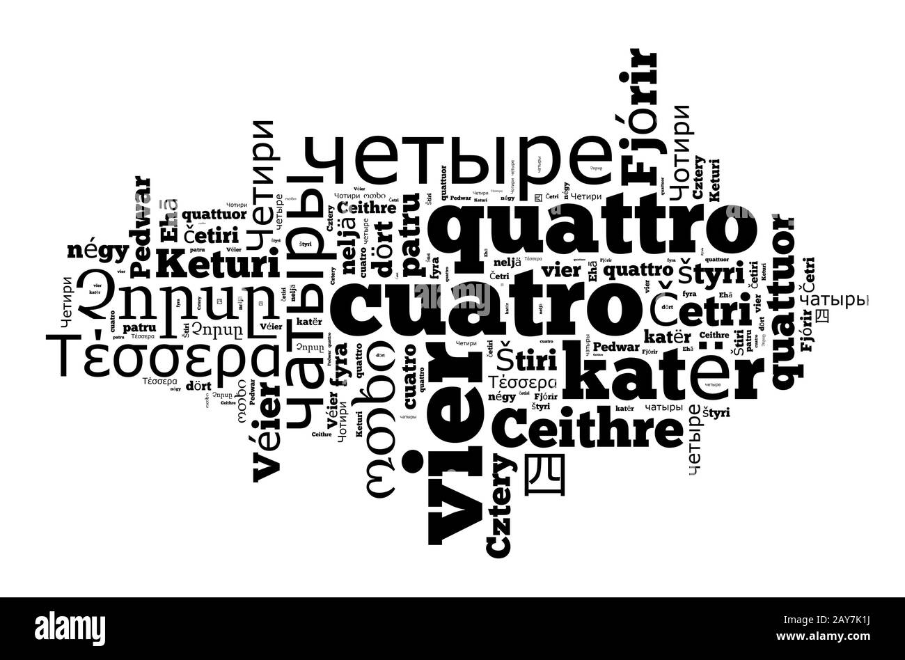Number four in wordcloud concept Stock Photo - Alamy