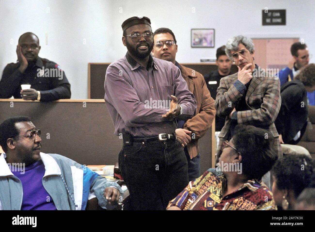 Black man speaking at public forum hi-res stock photography and images ...