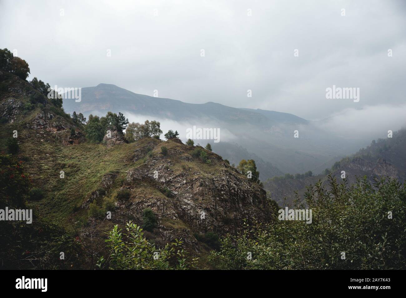 A beautiful morning landscape of gorge in the Caucasus Stock Photo - Alamy