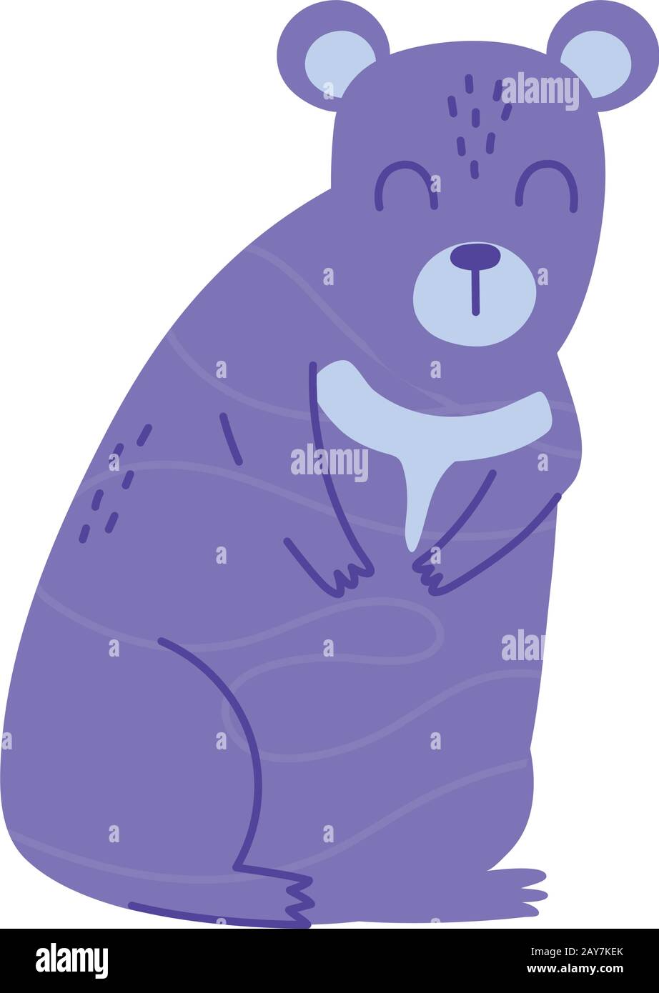 purple big bear animal cartoon doodle color vector illustration Stock ...