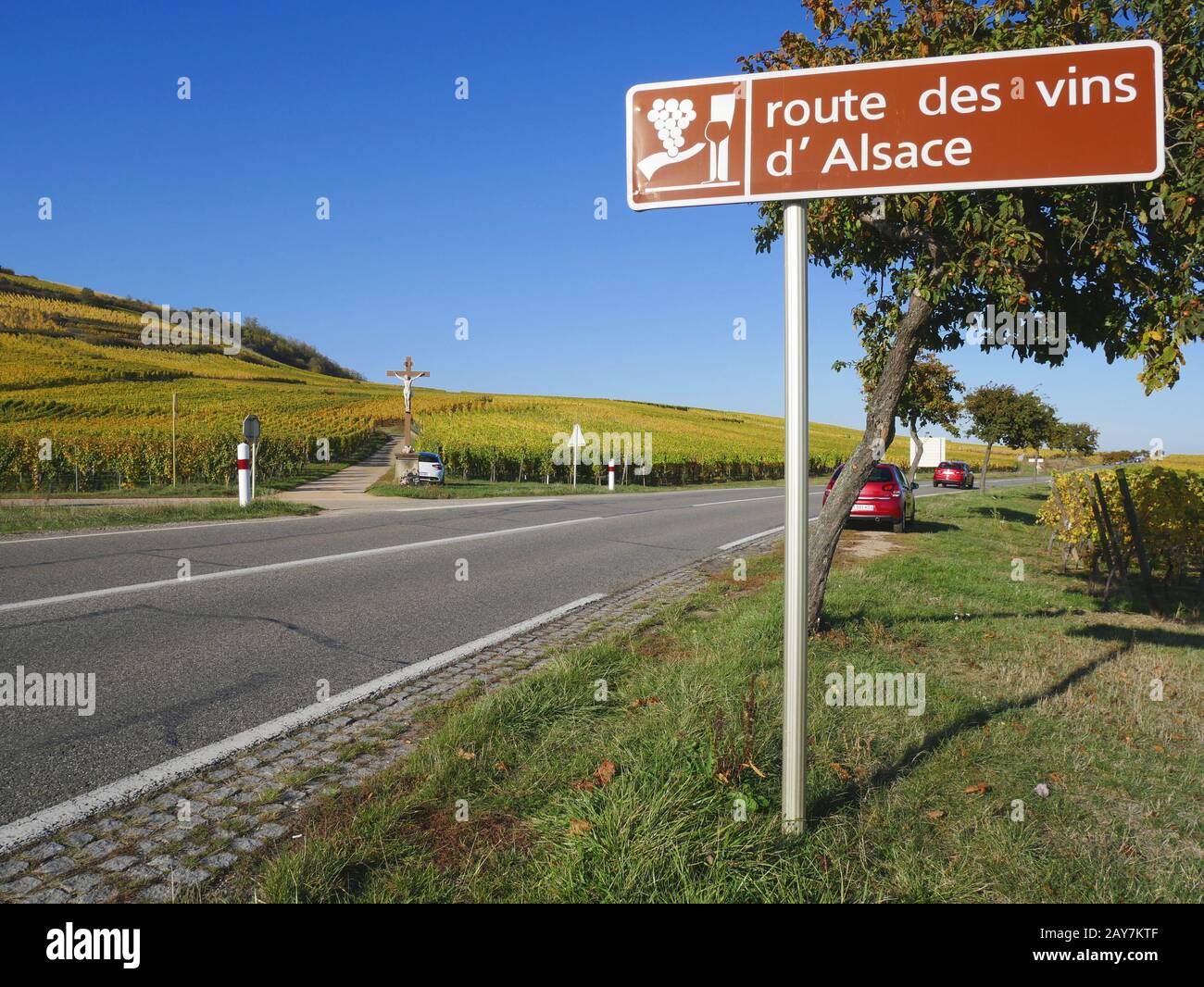 The famous Wine Tourism Road Route des Vins d'Alsace,France Stock Photo ...