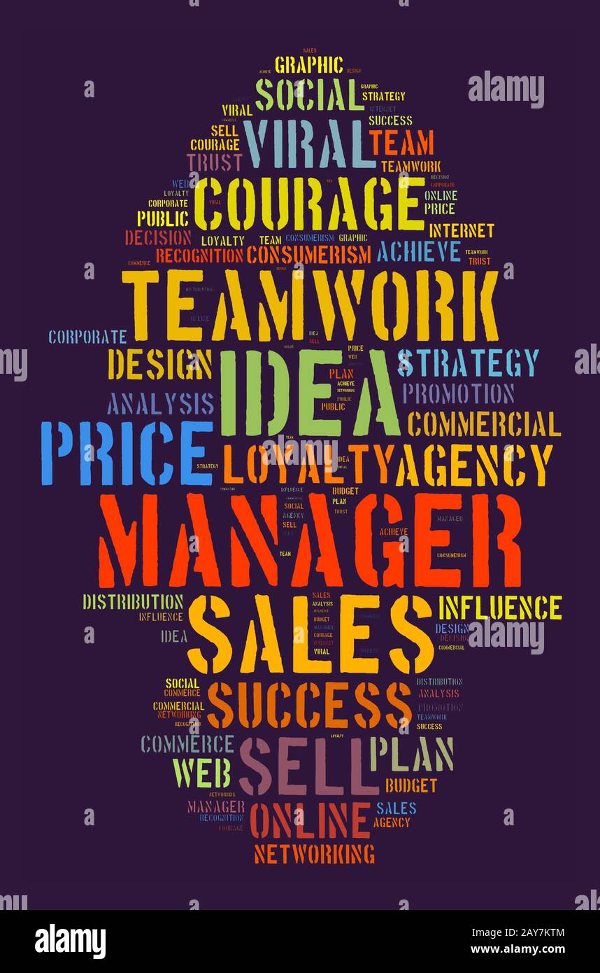 Manager word cloud concept Stock Photo - Alamy