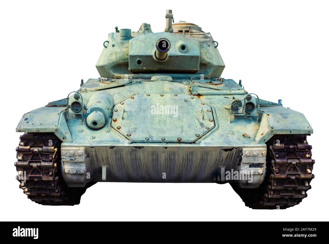 Vintage Isolated Green US Military World War II Light Tank Stock Photo ...