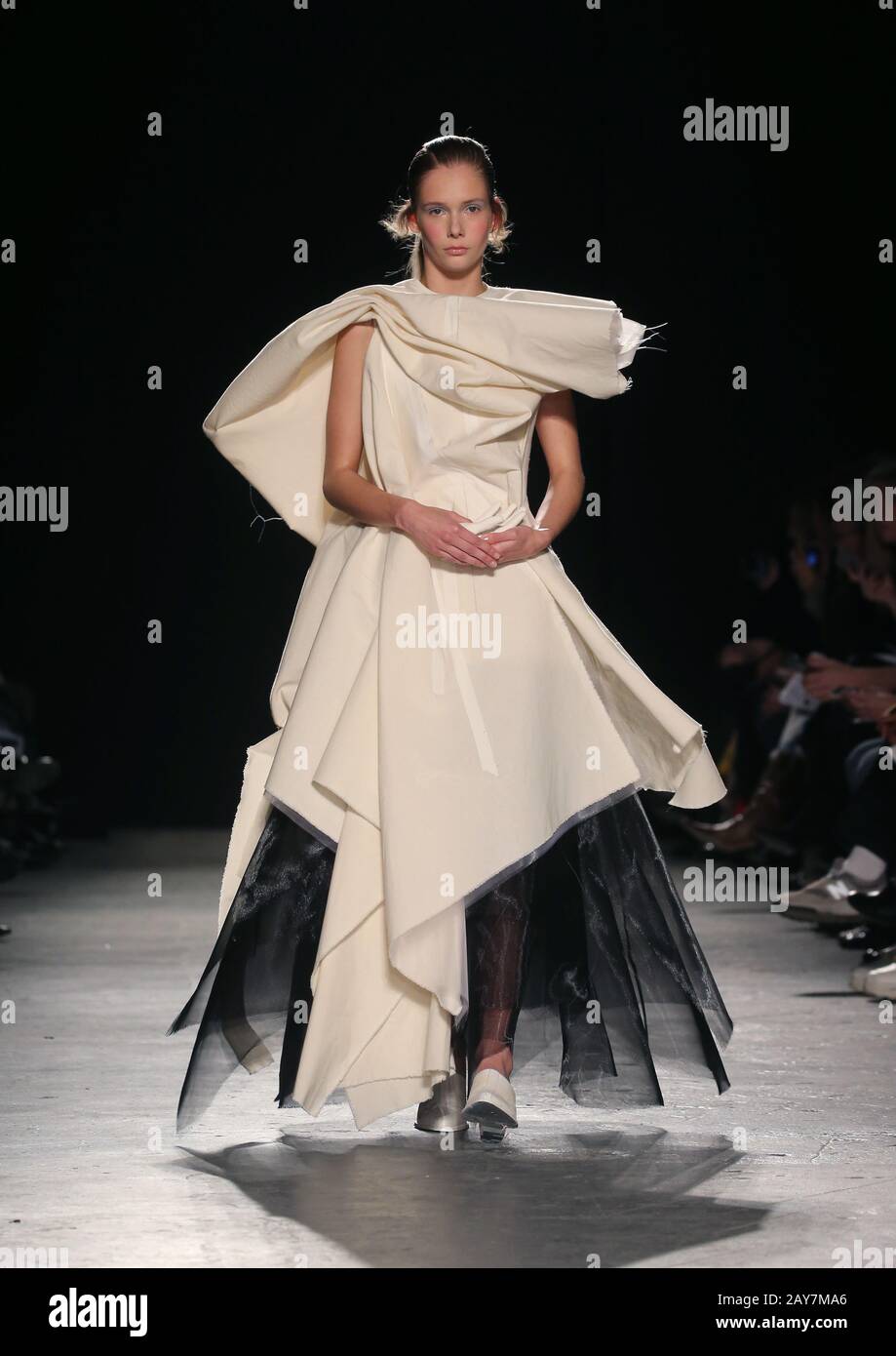 Models on the catwalk during the University of Westminster BA show at ...