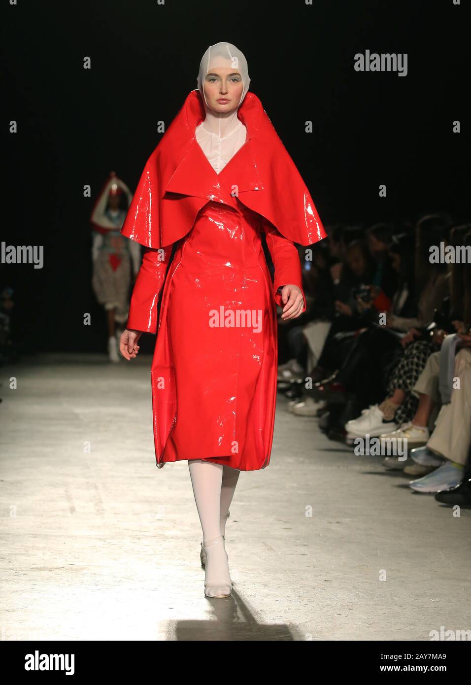 Models on the catwalk during the University of Westminster BA show at ...