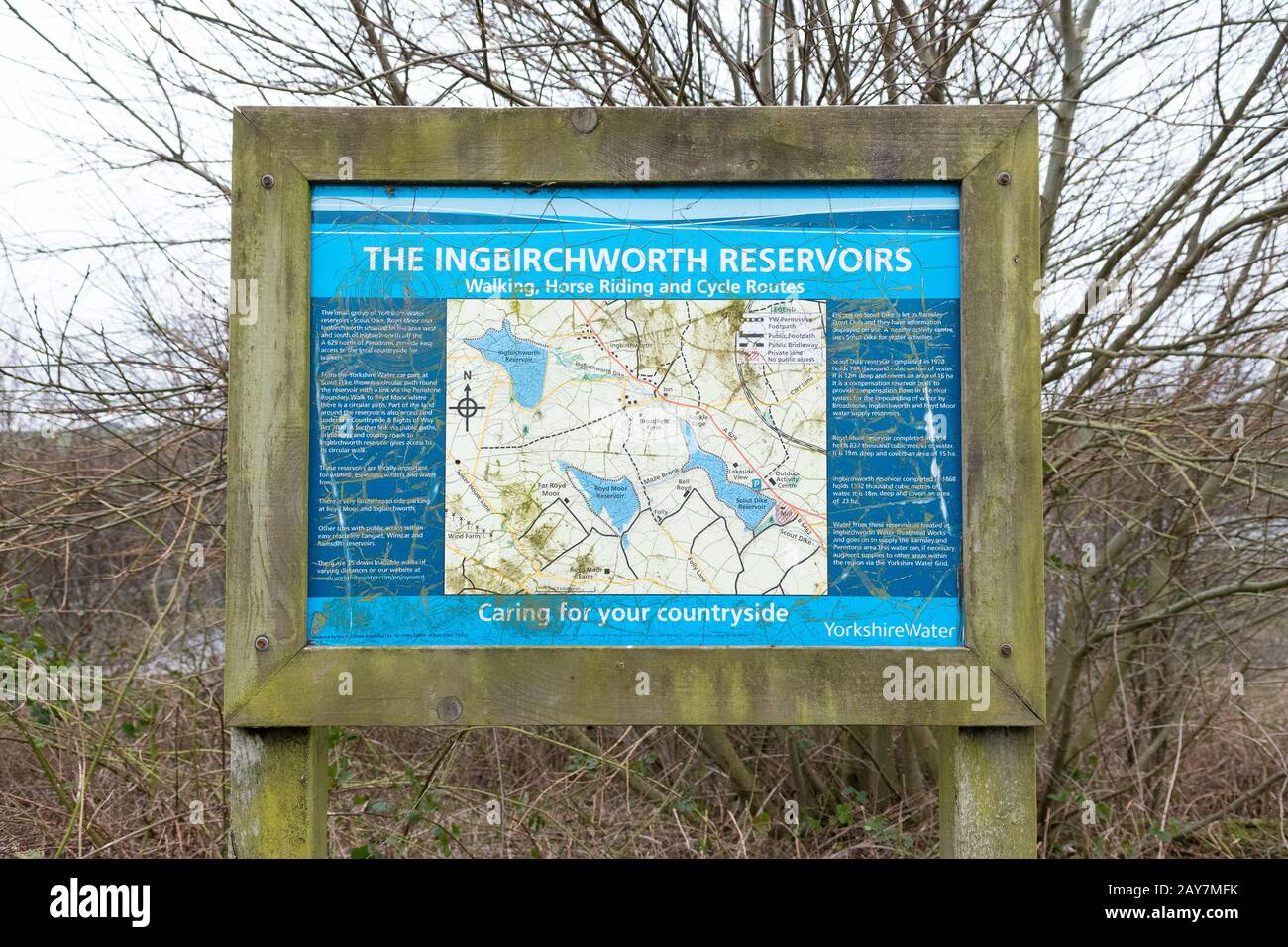 The Ingbirchworth Reservoirs sign and map, Ingbirchworth, Barnsley ...