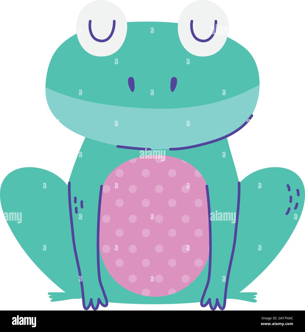 cute frog animal cartoon doodle color vector illustration Stock Vector ...