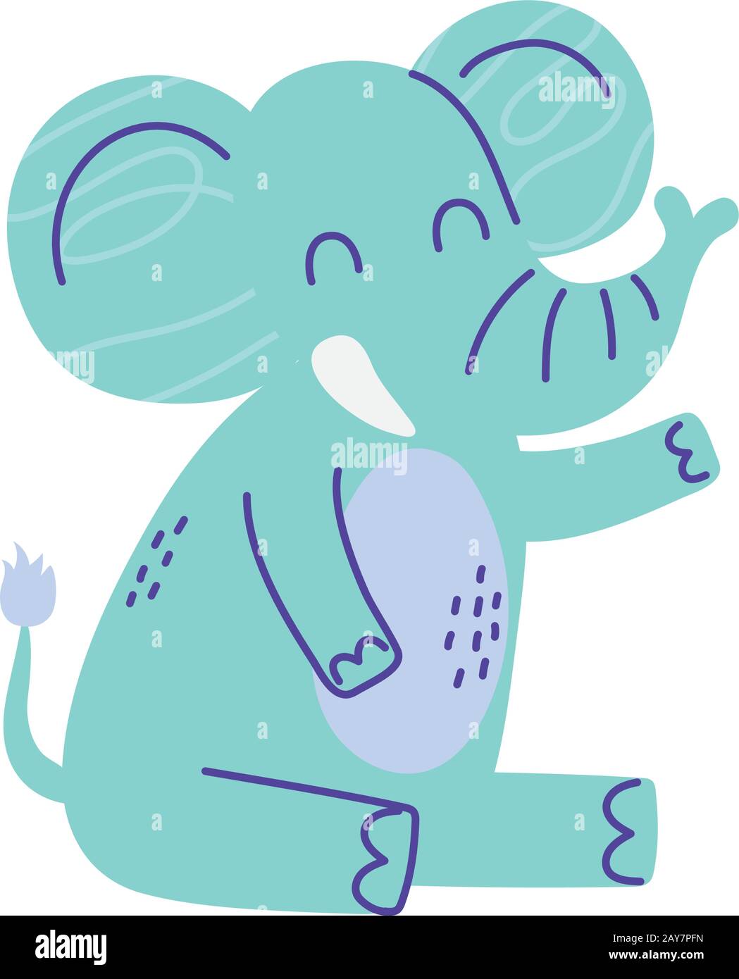 Baby Elephant Sitting Drawing