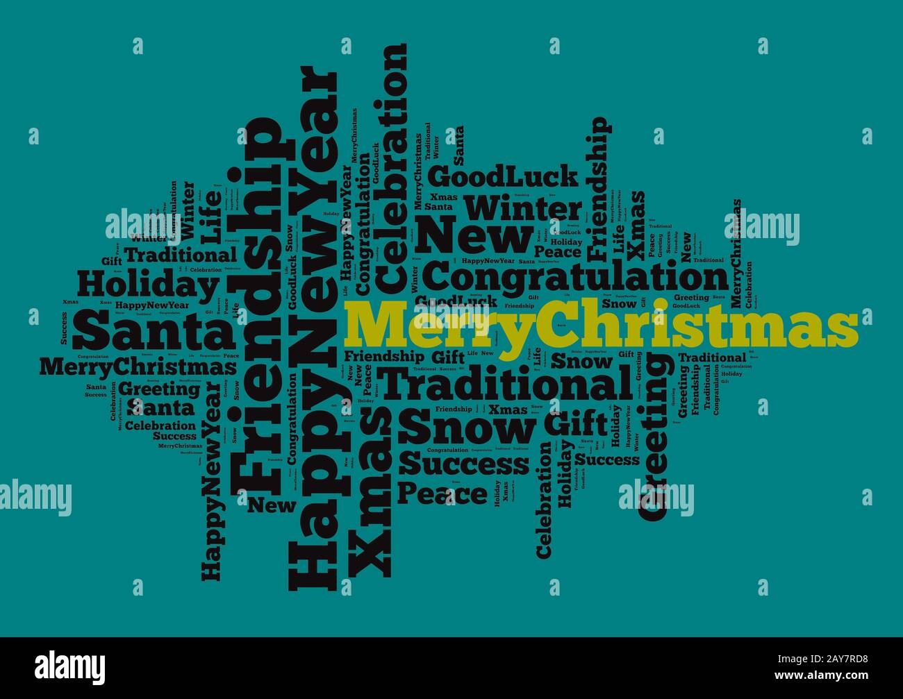 Merry Christmas word cloud concept Stock Photo - Alamy