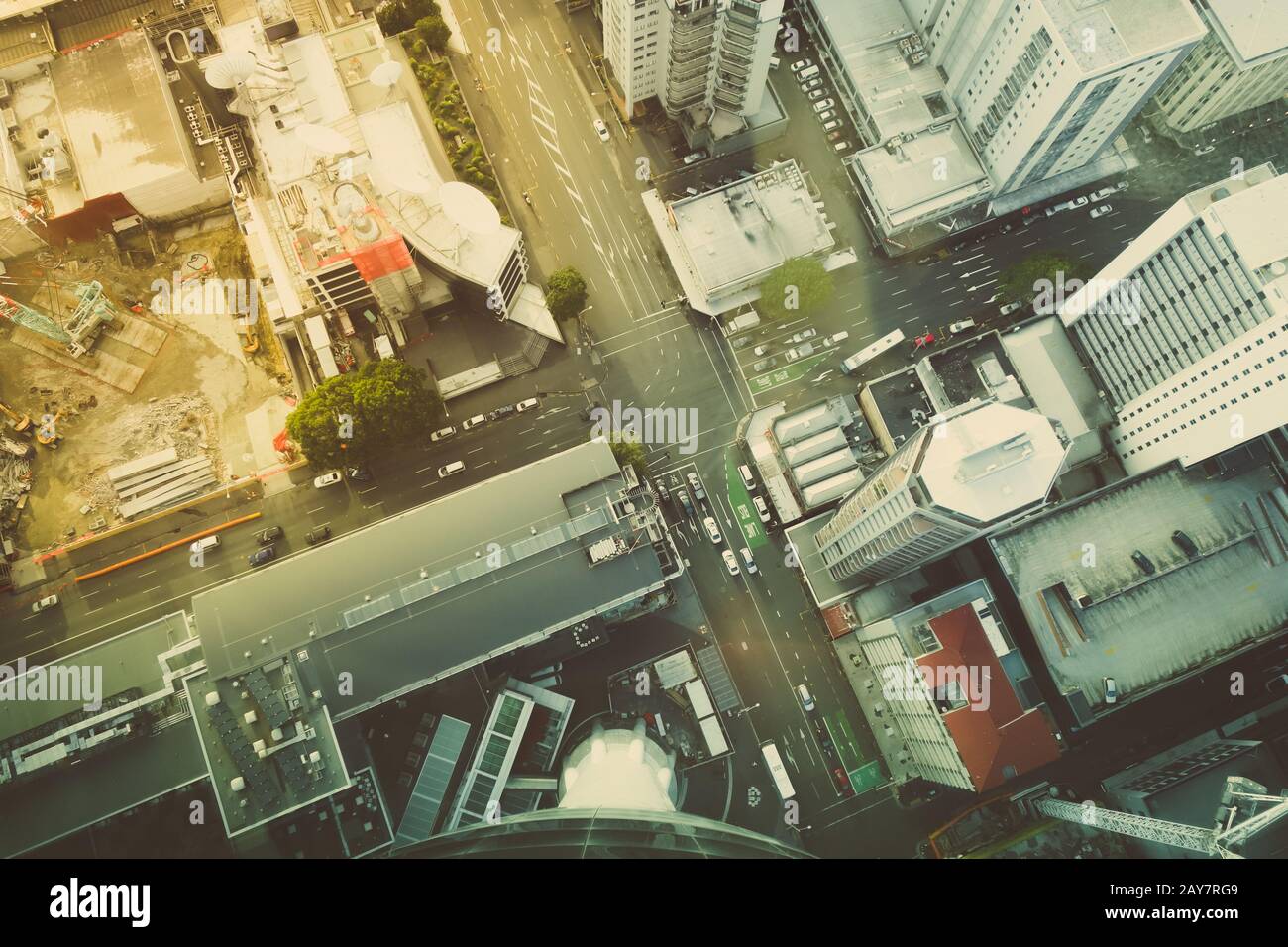 Auckland buildings aerial view, New Zealand Stock Photo - Alamy