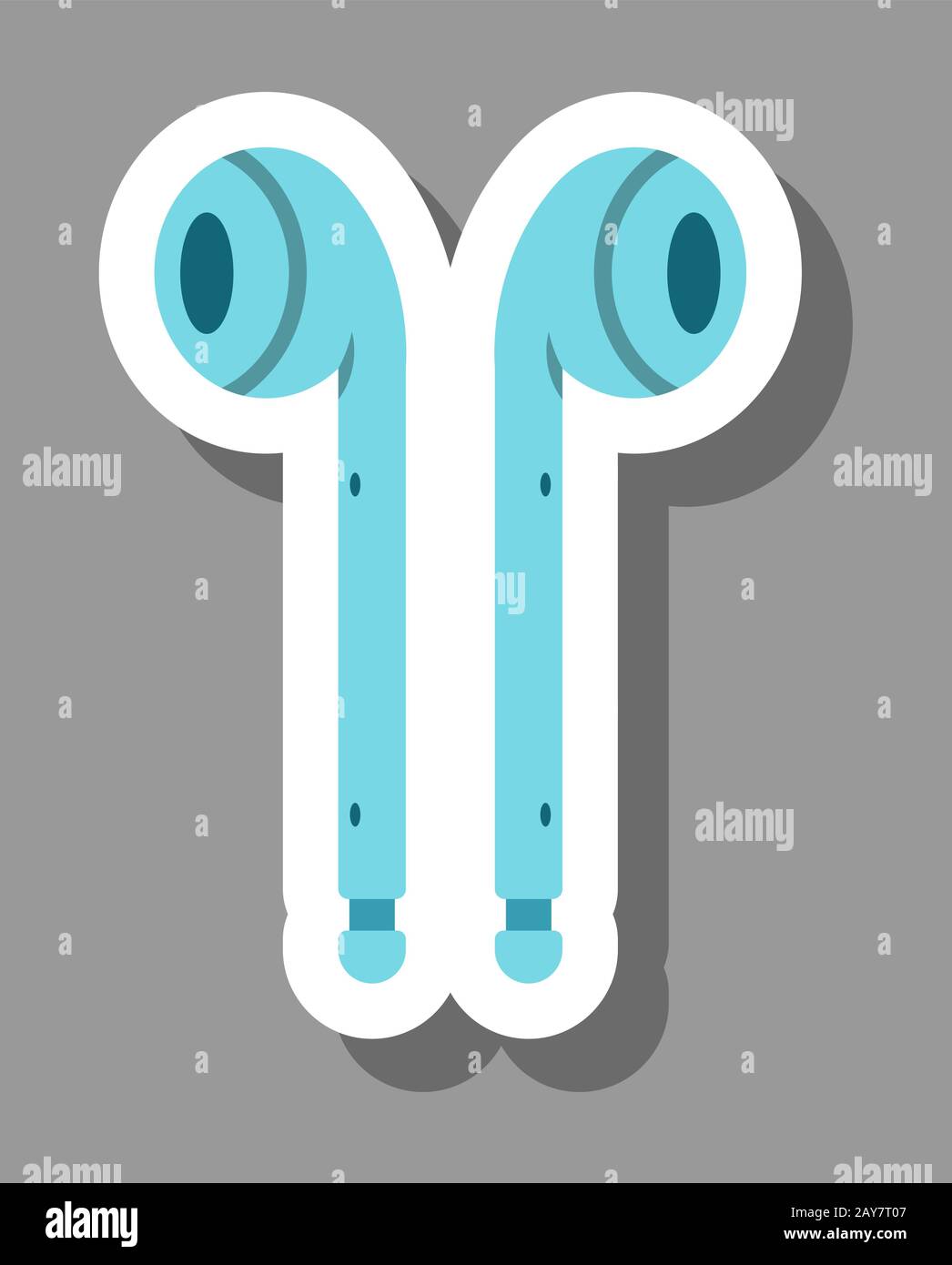 Wireless earphones icon that symbolizes wearable tecnology and music ...