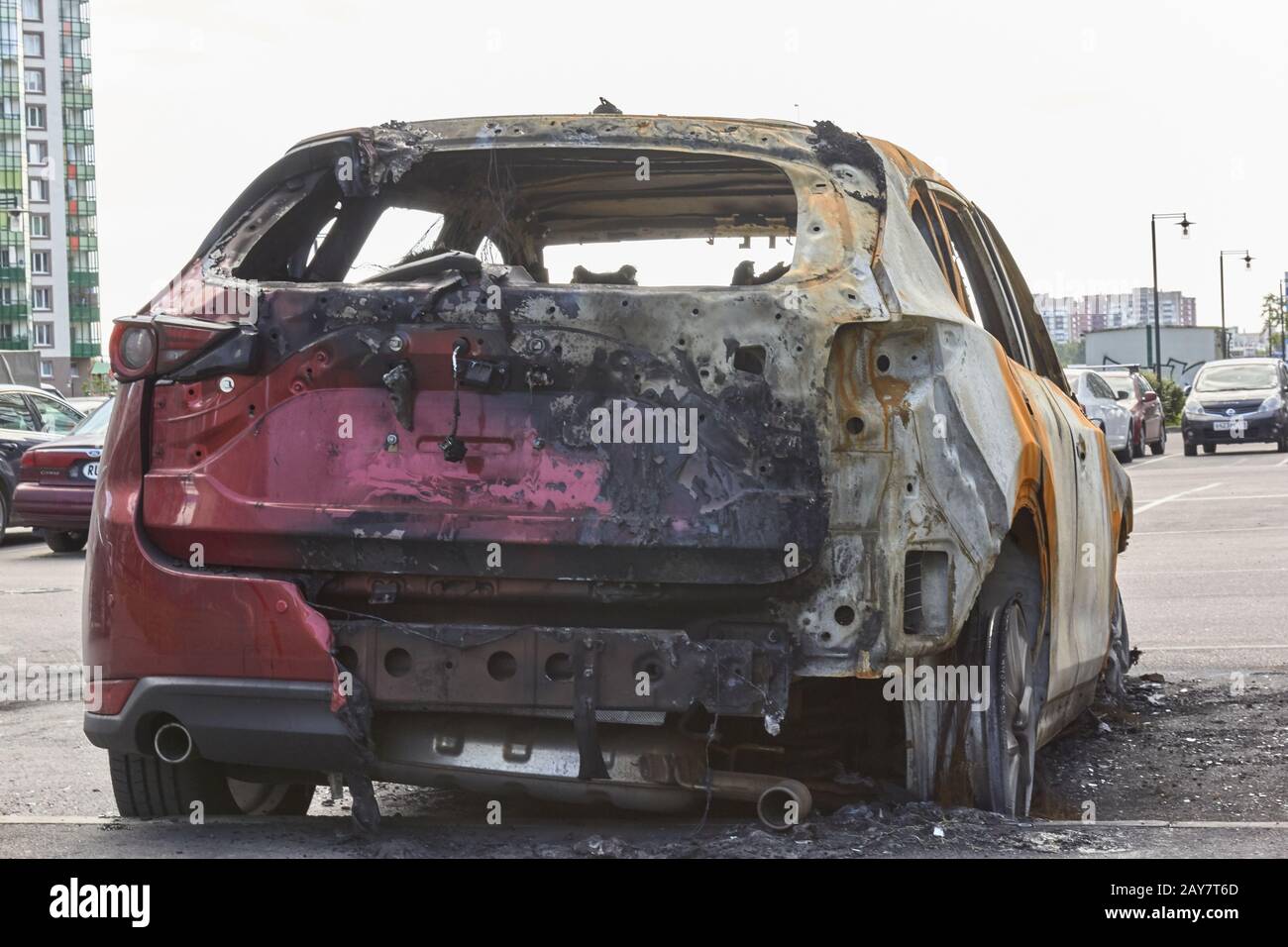 city burned cars, some details after a fire in one of the city's ...