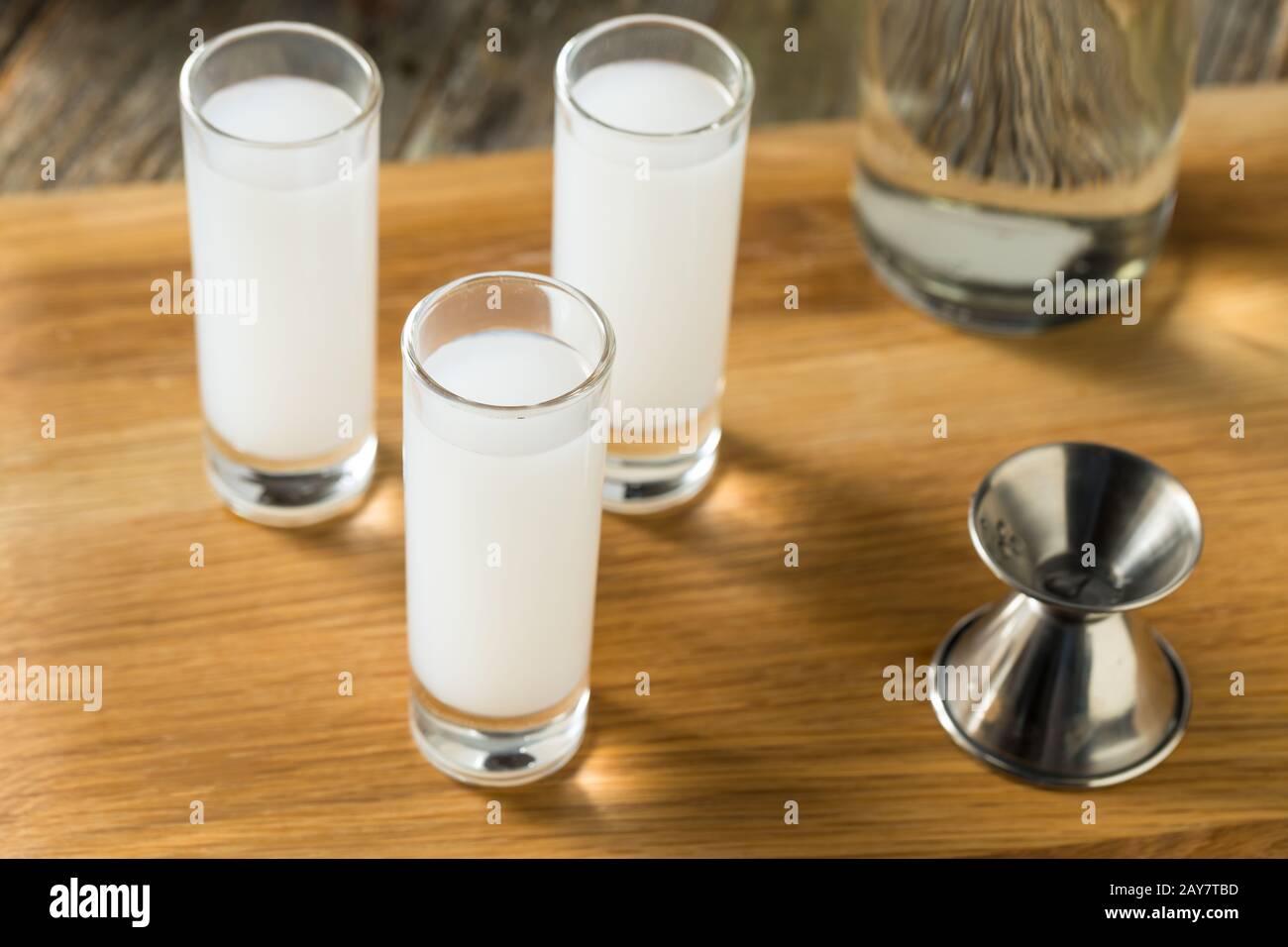 Refreshing Greek Anise Raki Drink with Water Stock Photo - Alamy