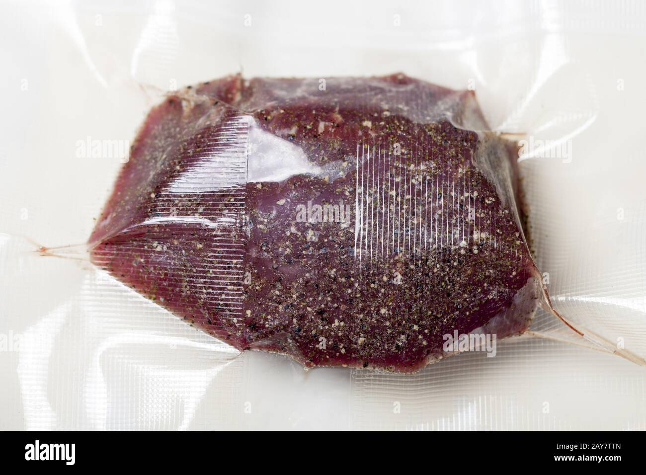 Sous-vide bag with meat Stock Photo - Alamy