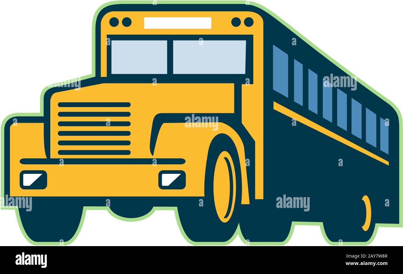 School Bus Vintage Retro Stock Photo - Alamy