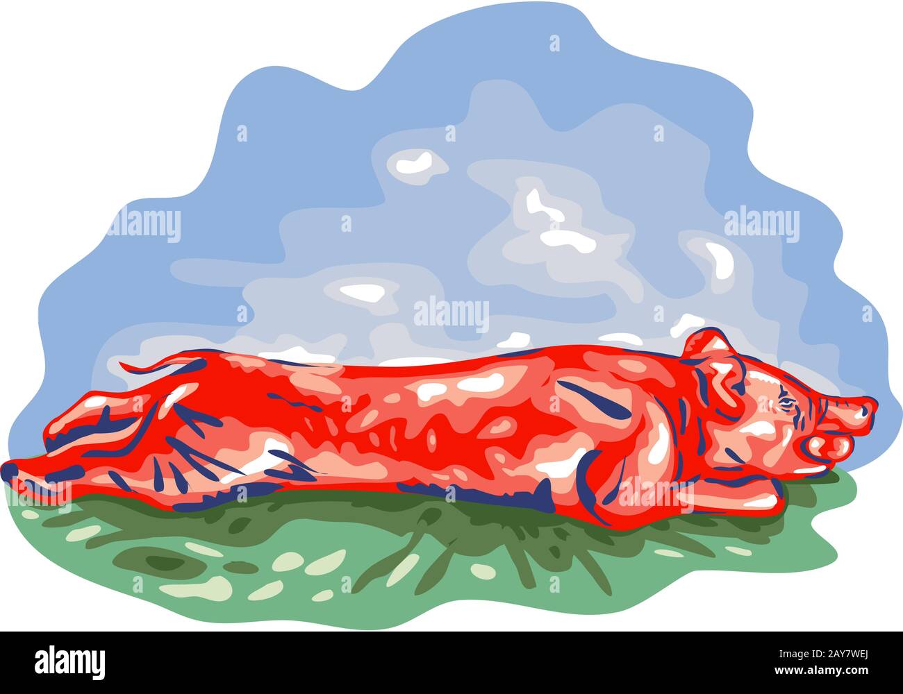 Lechon Roast Pig WPA Stock Photo - Alamy