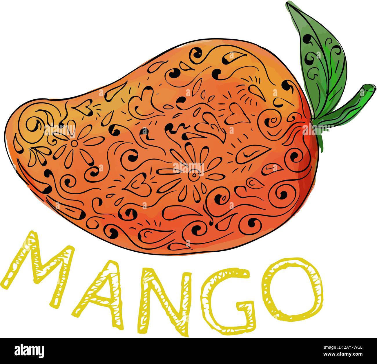 Mango Juicy Fruit Mandala Stock Photo - Alamy