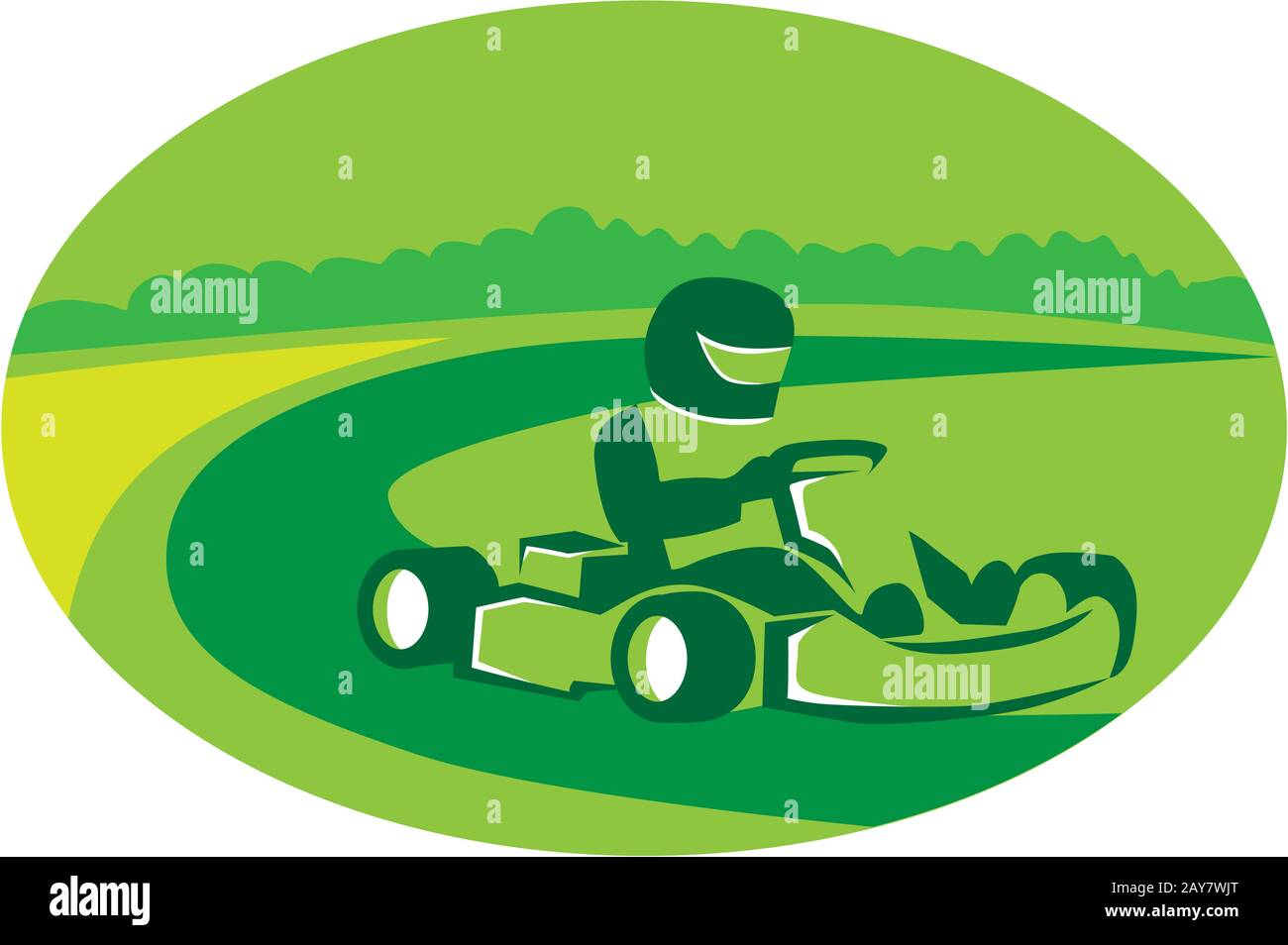 Go Kart Racing Oval Retro Stock Photo - Alamy