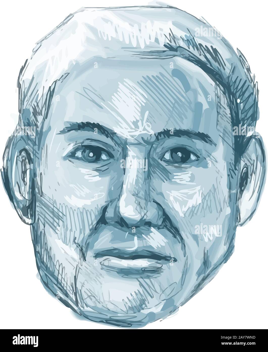 Blue Man Identikit Drawing Stock Photo - Alamy