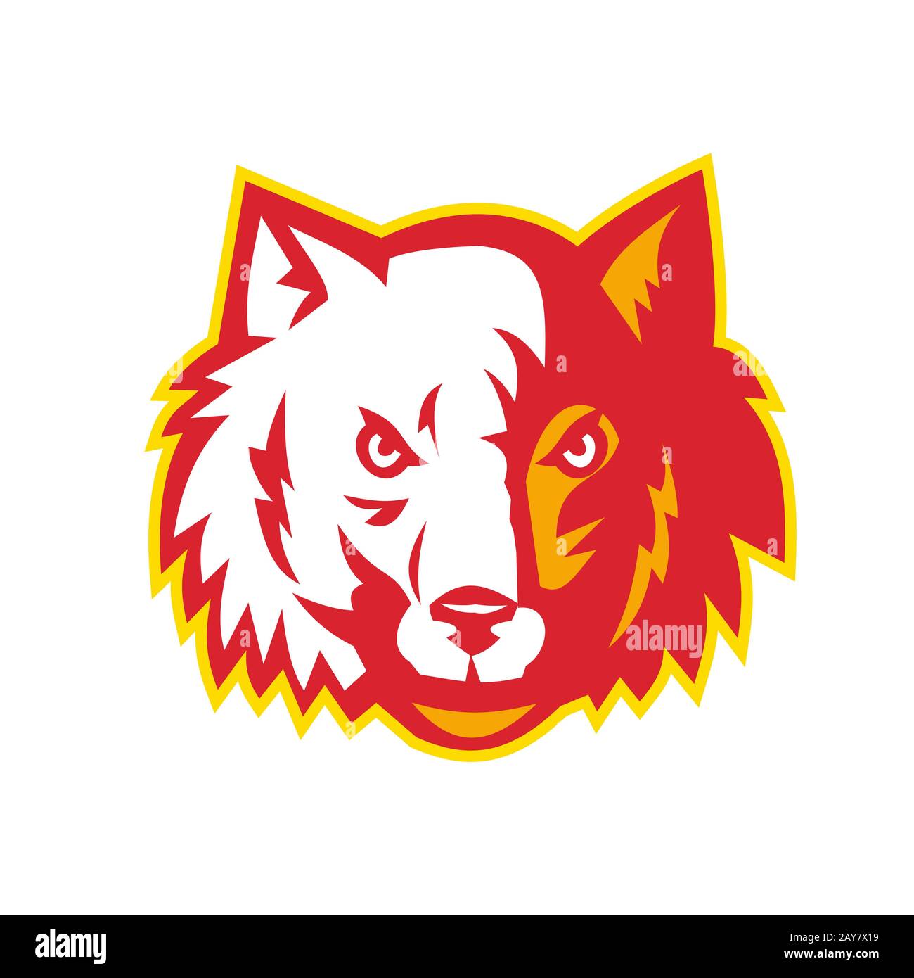 Wild Dog Wolf Head Front Stock Photo - Alamy