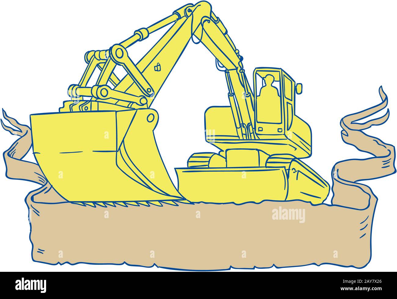 Digger drawing sketch hi-res stock photography and images - Alamy