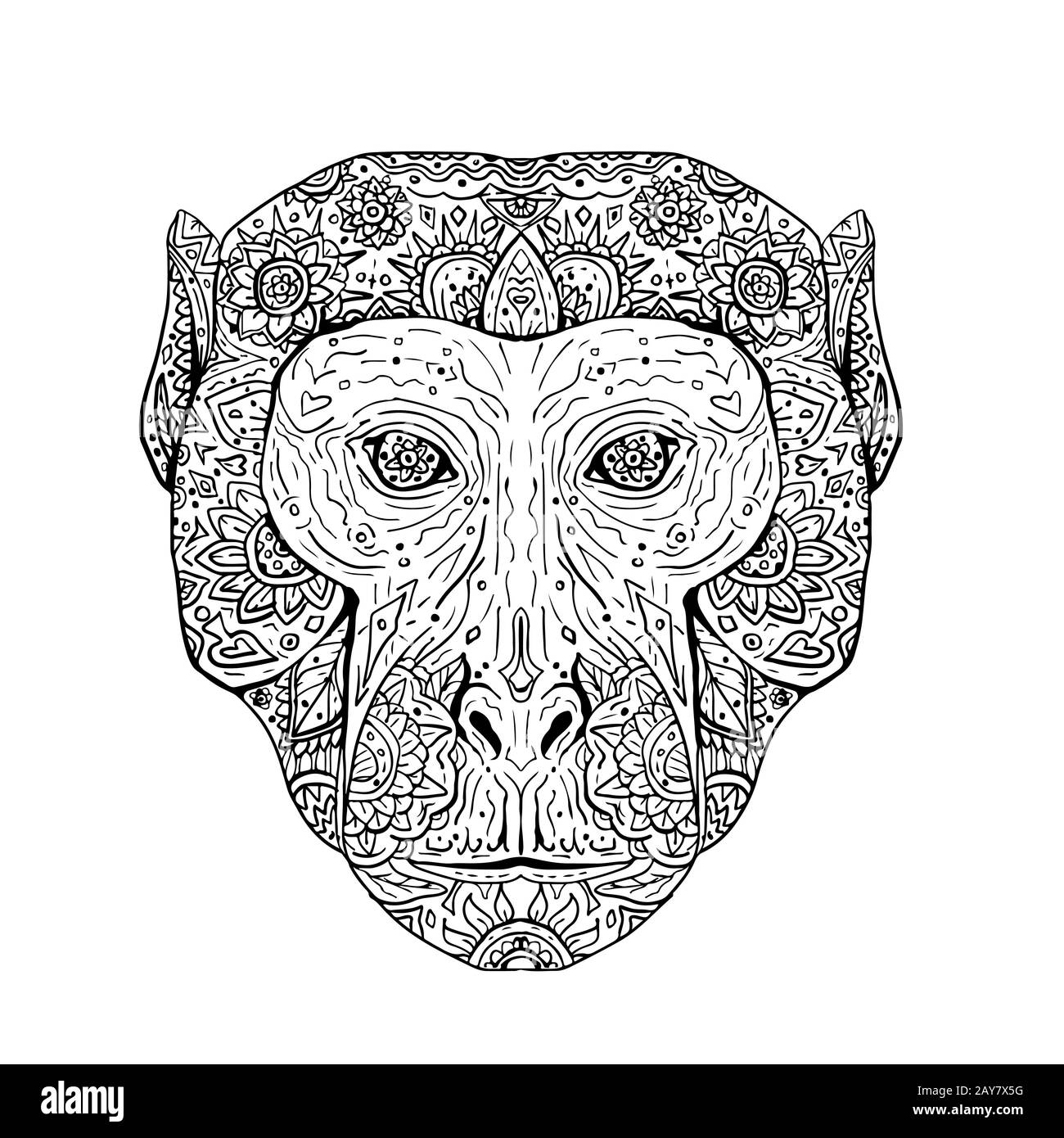 Macaque drawing Cut Out Stock Images & Pictures - Alamy