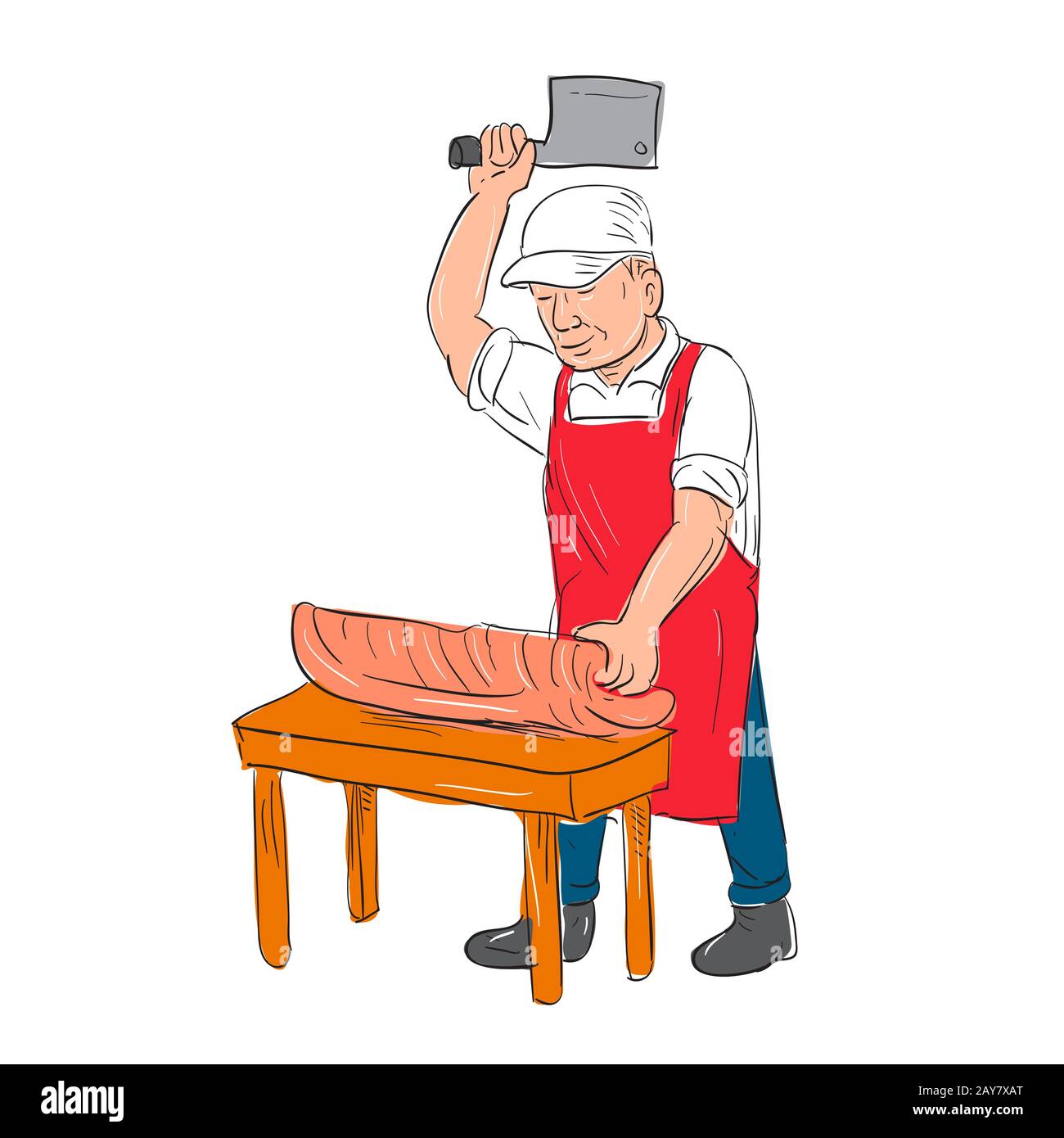 Butcher cartoon hi-res stock photography and images - Alamy