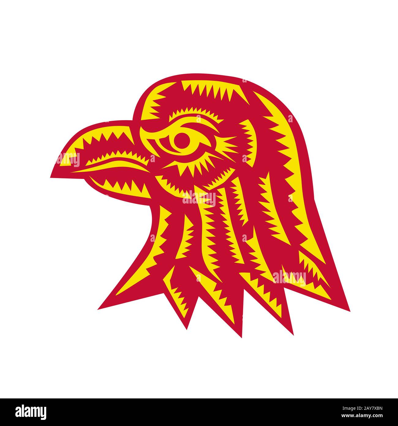 Eagle Head Side Woodcut Stock Photo - Alamy
