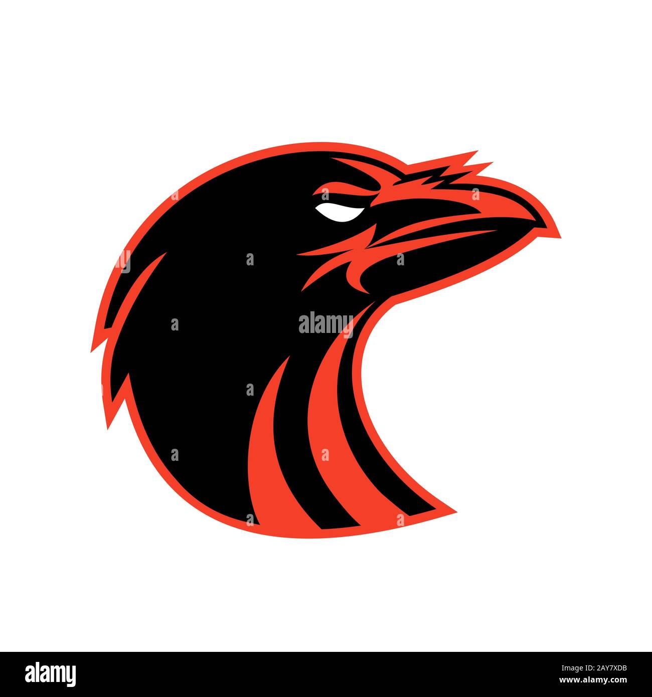 Angry Raven Head Icon Stock Photo - Alamy