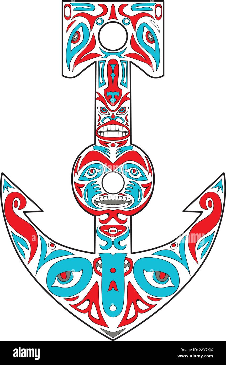 Anchor Totem Pole Northwest Coast Art Stock Photo - Alamy