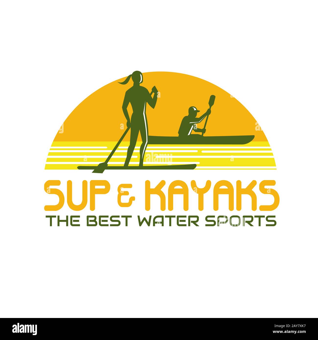 Man woman paddle kayak Cut Out Stock Images & Pictures - Alamy