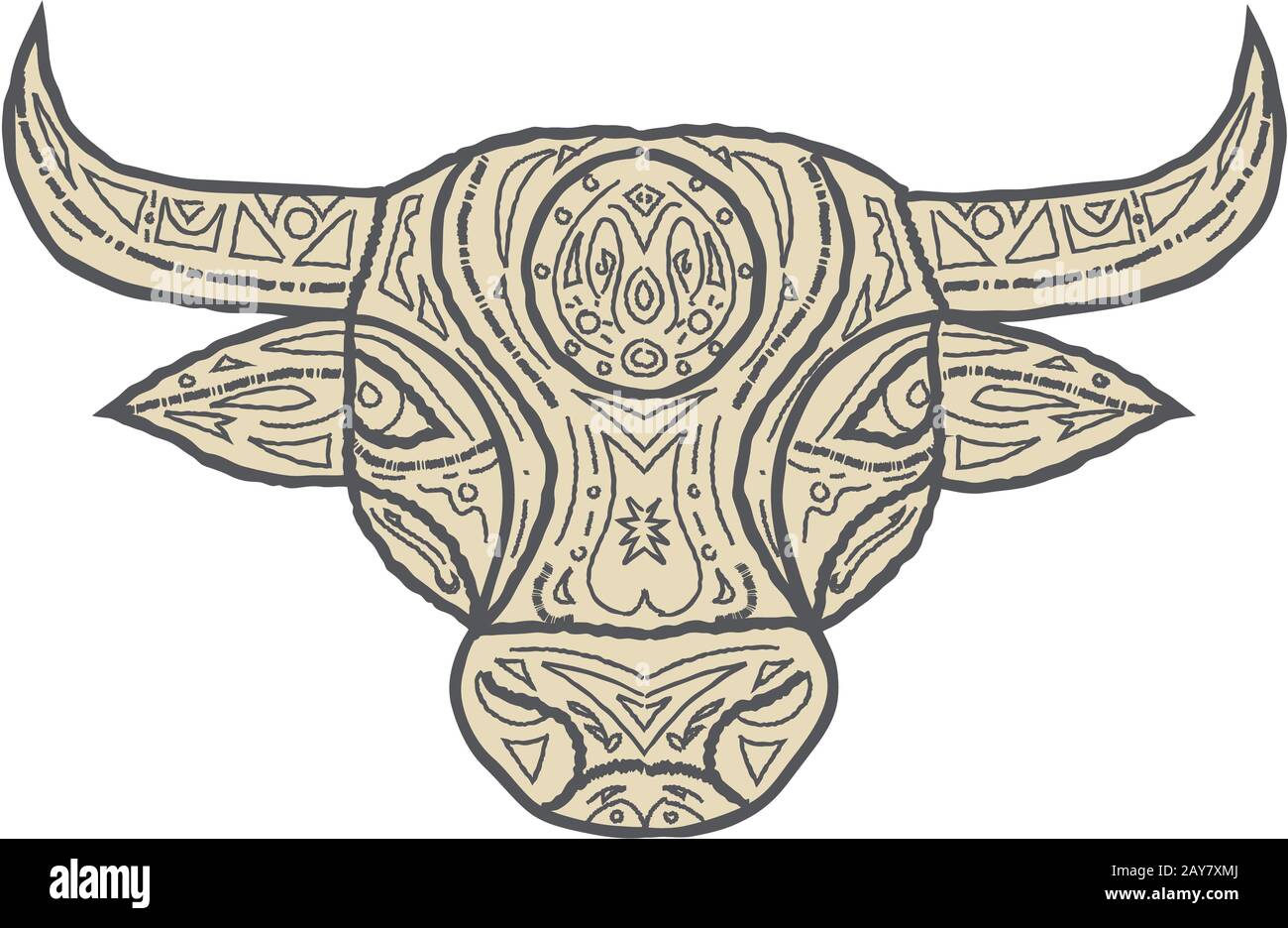 Bull head mandala hi-res stock photography and images - Alamy