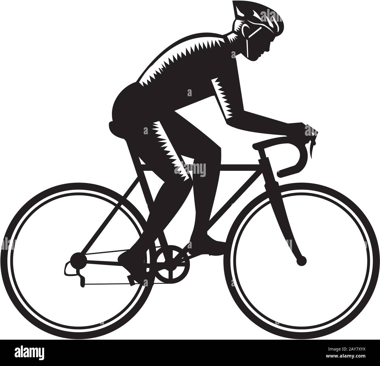 Cyclist side view isolated Cut Out Stock Images & Pictures - Alamy