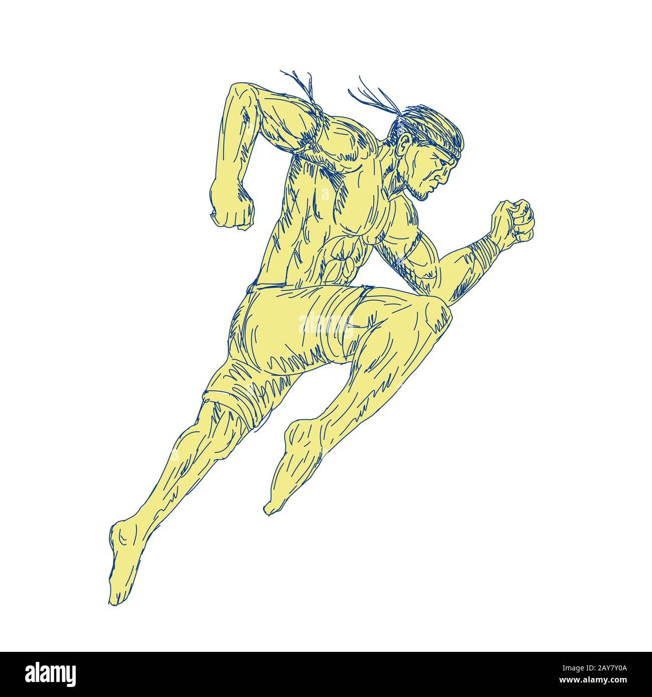 Kick boxing drawing hi-res stock photography and images - Alamy