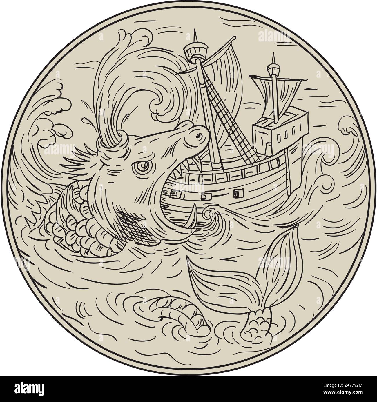 Sea Serpent Chest Tattoo