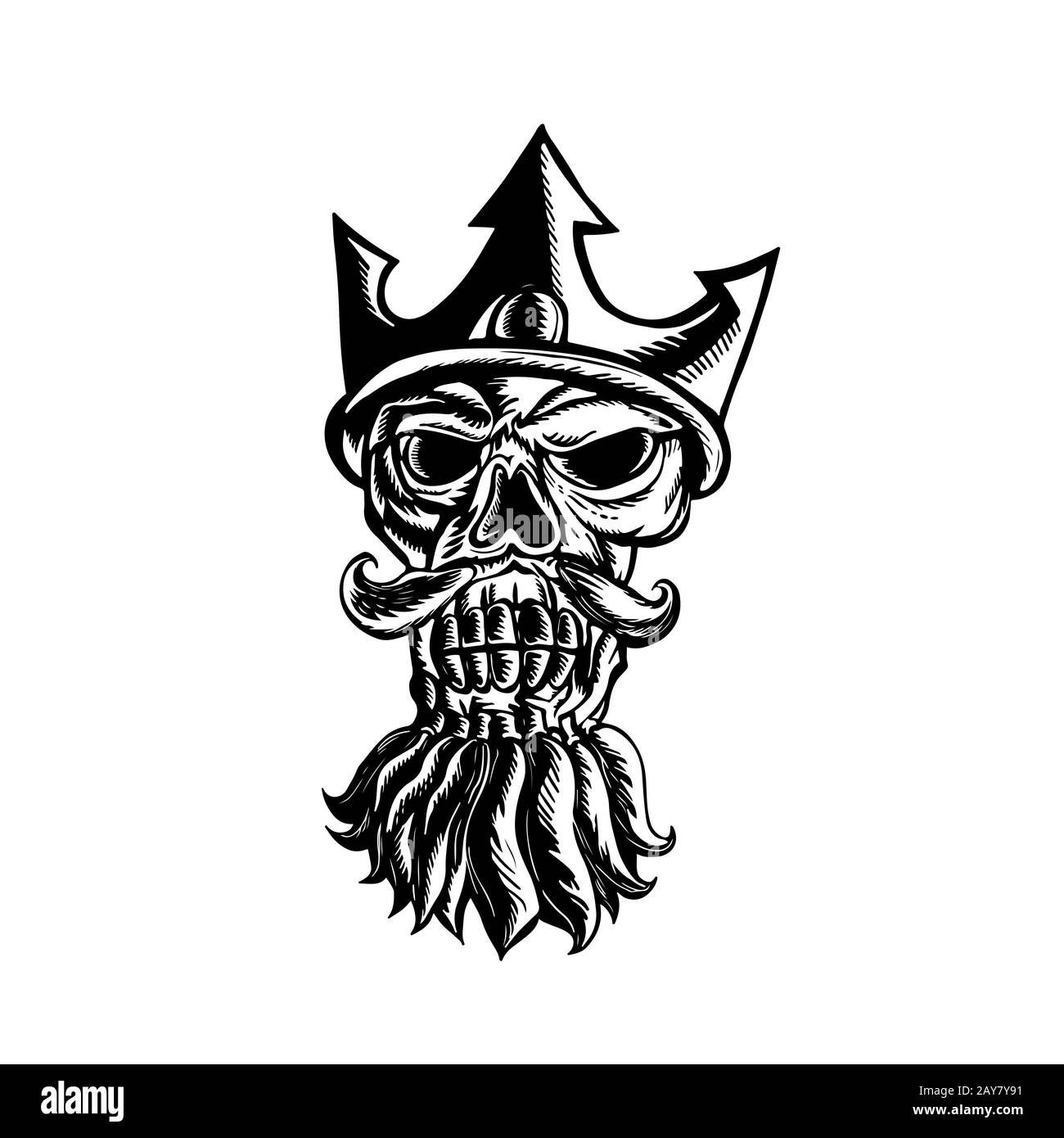 Skull of Neptune Sratchboard Stock Photo - Alamy