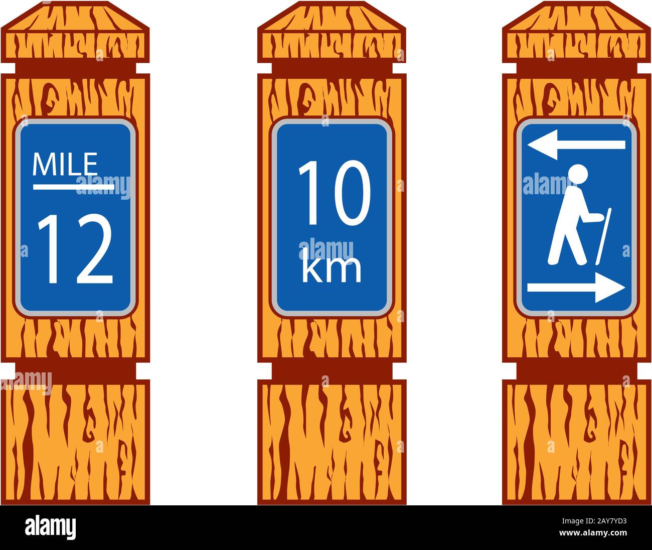 Mile marker illustration hi-res stock photography and images - Alamy