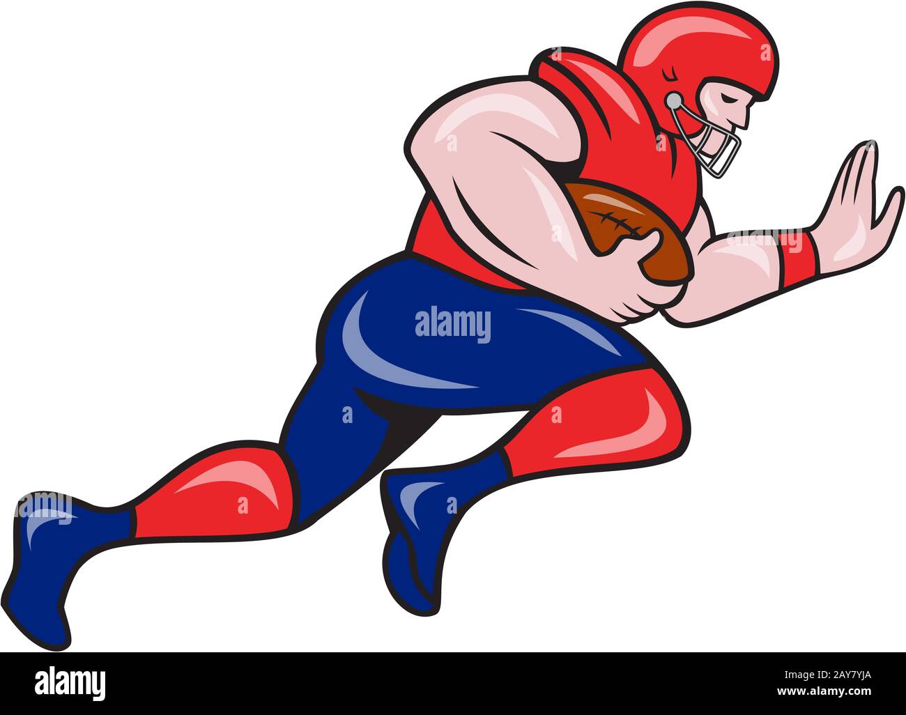 American Football Running Back Charging Cartoon Stock Photo - Alamy