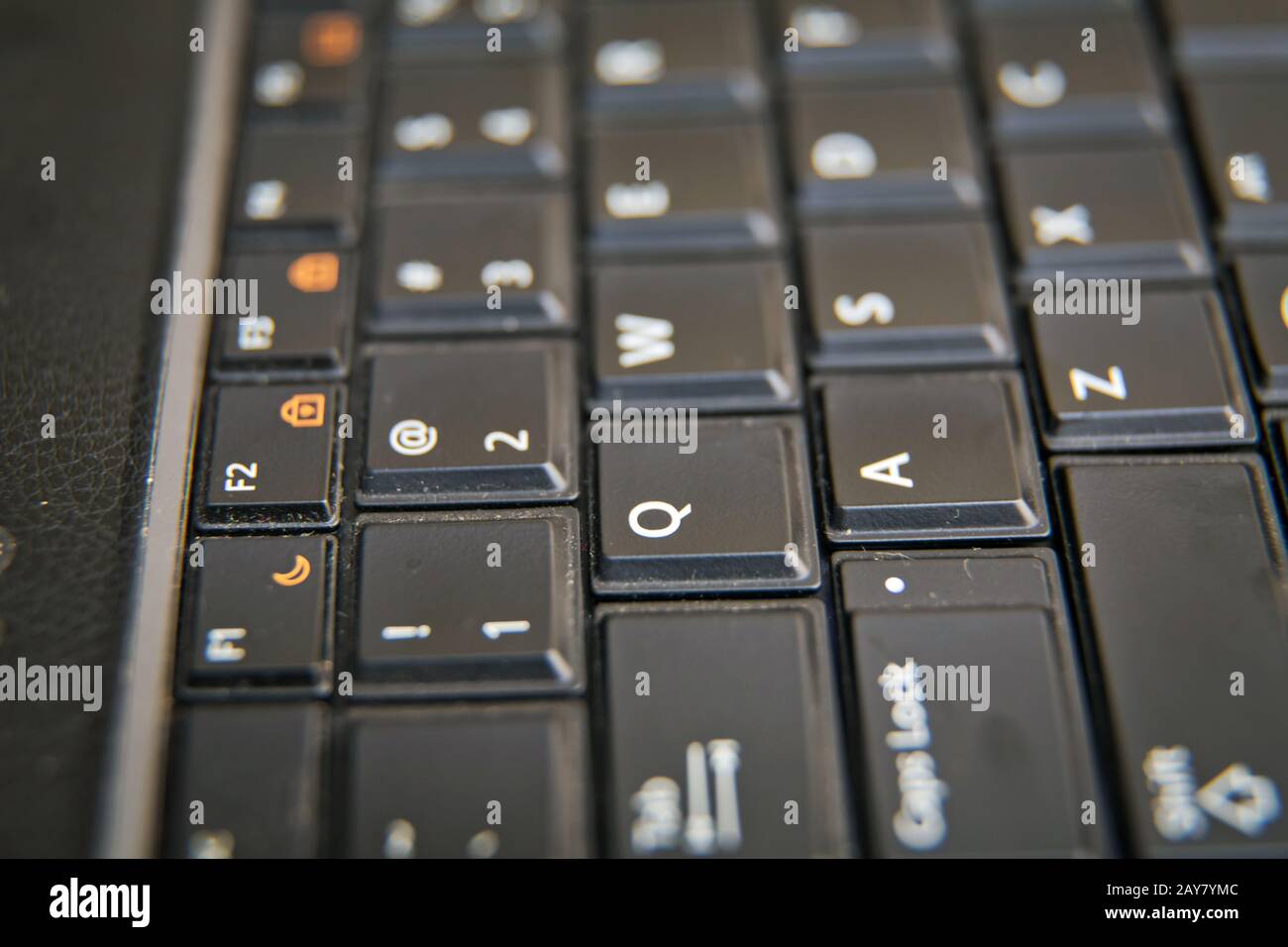 Black and white focus on windows keyboard . Notebook keyboard . Close ...