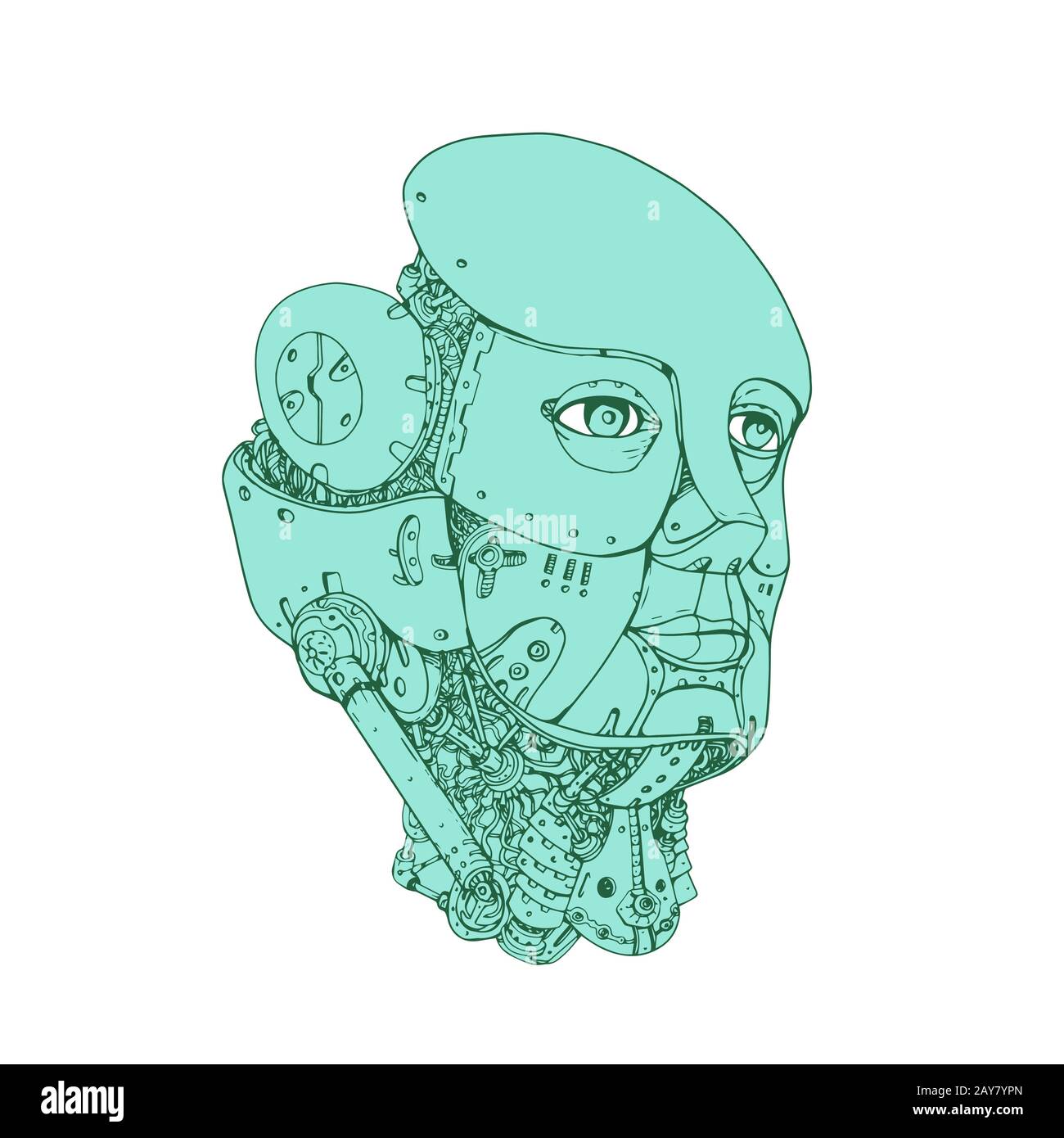 Simple illustration robot head hi-res stock photography and images - Alamy