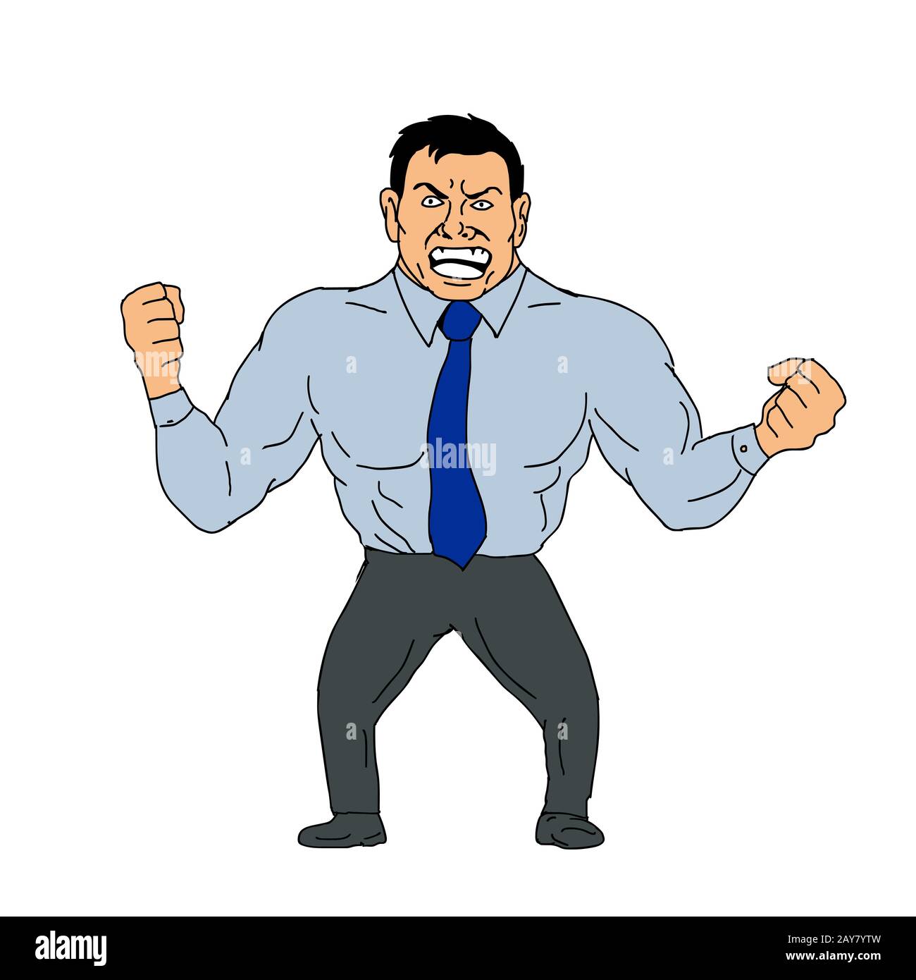 Angry Businessman Cartoon Stock Photo - Alamy