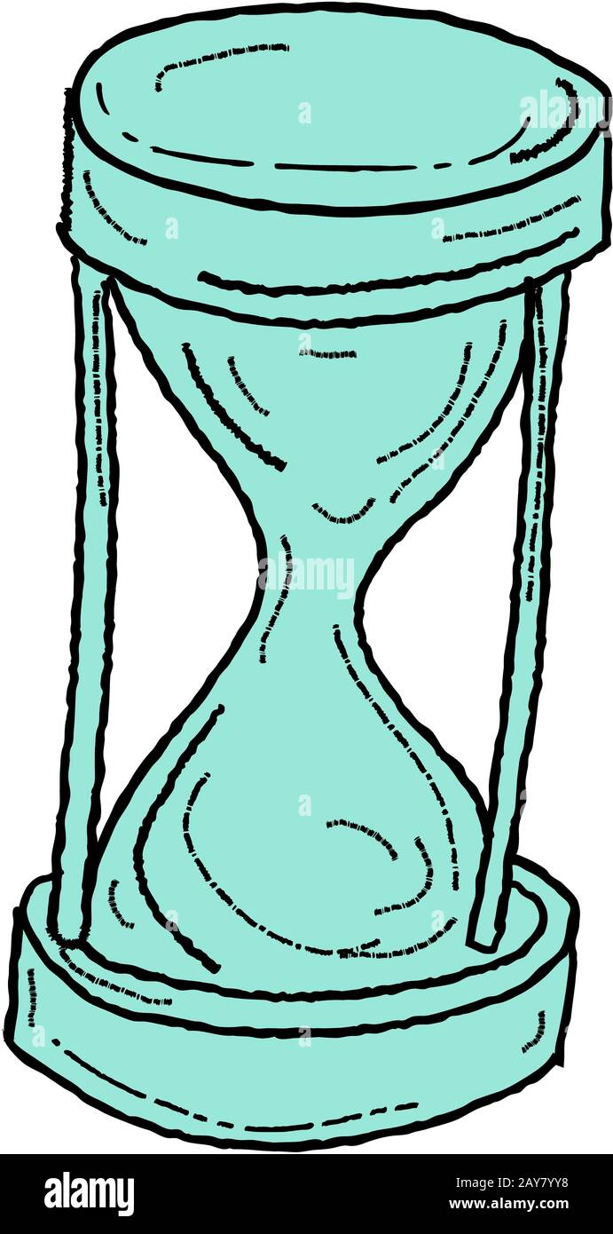 Sand timer illustration line drawing Cut Out Stock Images & Pictures ...
